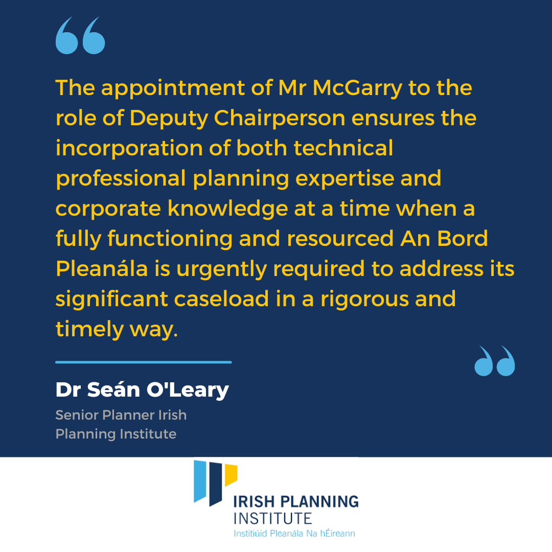Irish Planning Institute Welcome Appointment of Deputy Chairperson of ...