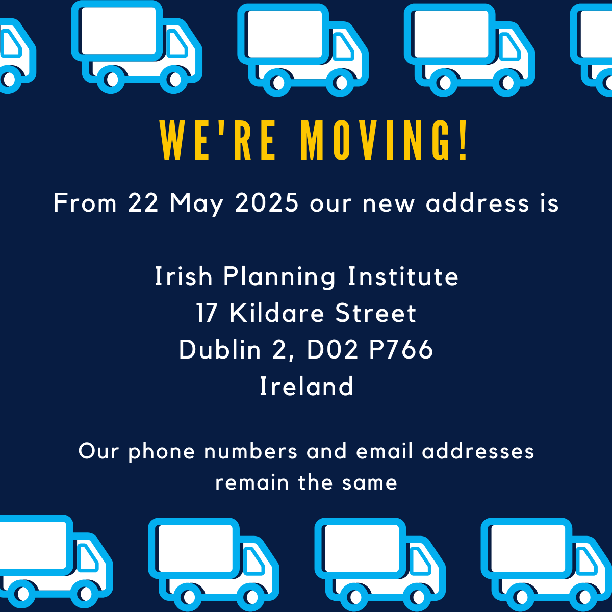 Office relocation announcement - Irish Planning Institute